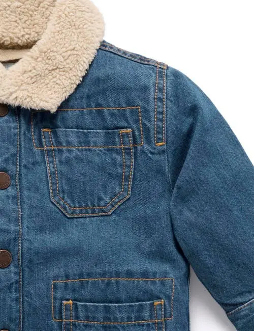 PUREBABY Denim Faux Shearling Jacket