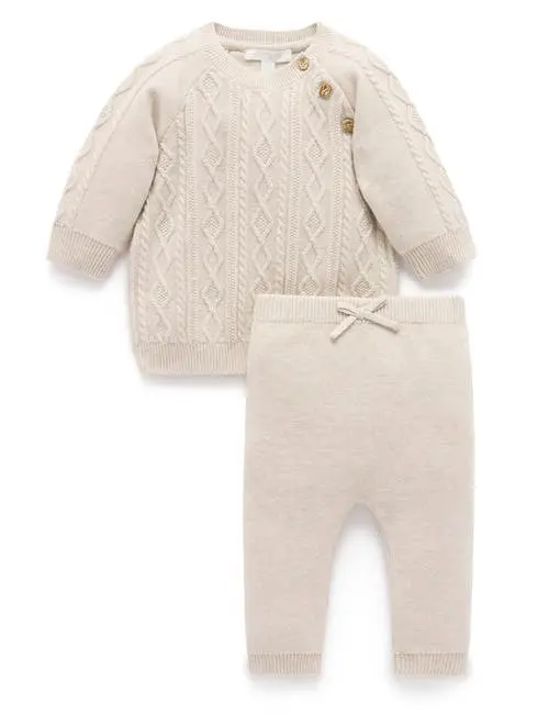 PUREBABY Cable Knit Set