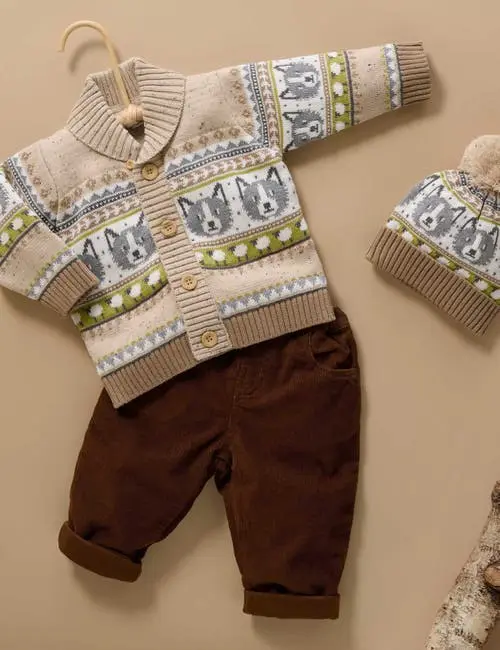 PUREBABY Sheep Dog Cardigan