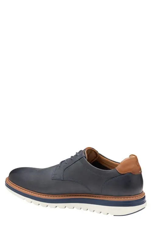 Johnston & Murphy Braxton Plain Toe Derby - Navy Oiled Full Grain