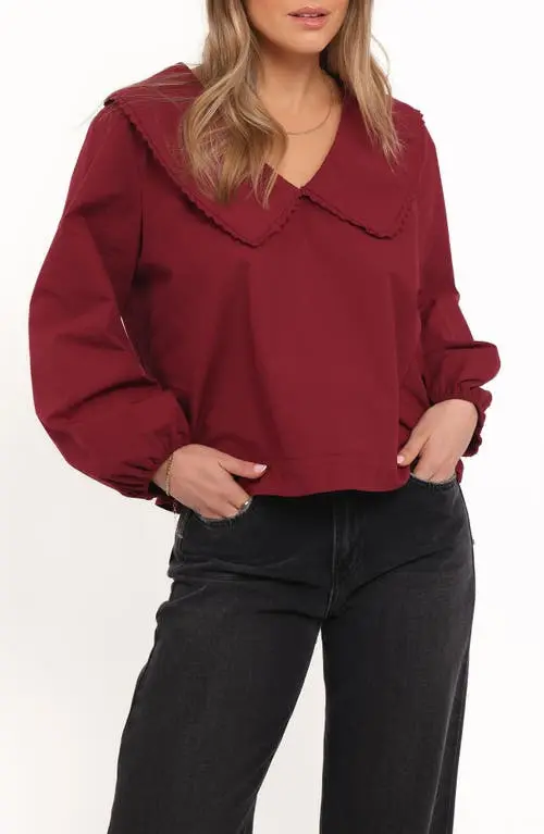 PETAL & PUP Kenna Collared Cotton Poplin Top
