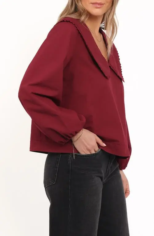 PETAL & PUP Kenna Collared Cotton Poplin Top