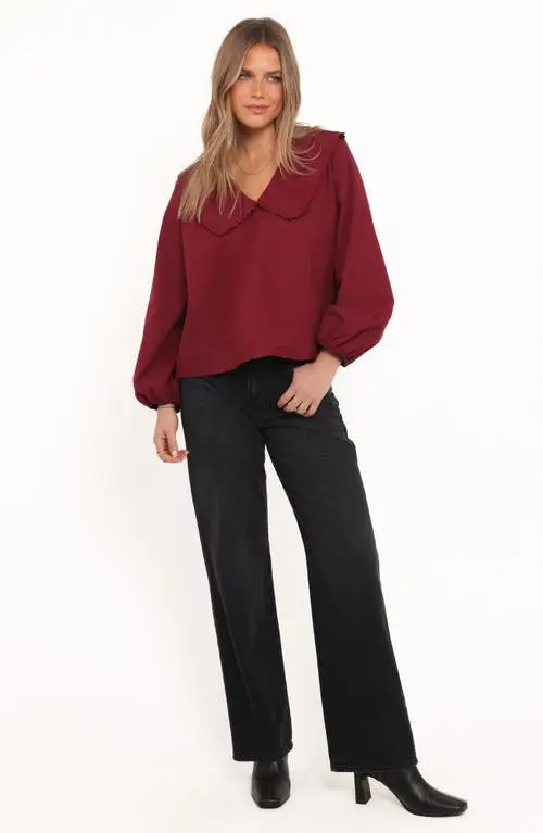 PETAL & PUP Kenna Collared Cotton Poplin Top