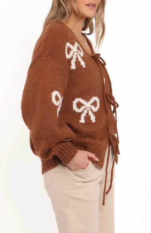 PETAL & PUP Vienna Bow Cardigan - Camel
