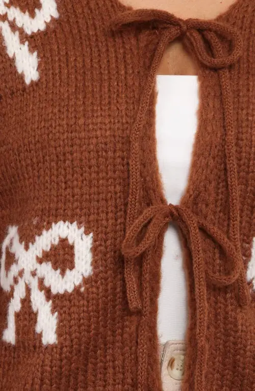 PETAL & PUP Vienna Bow Cardigan - Camel