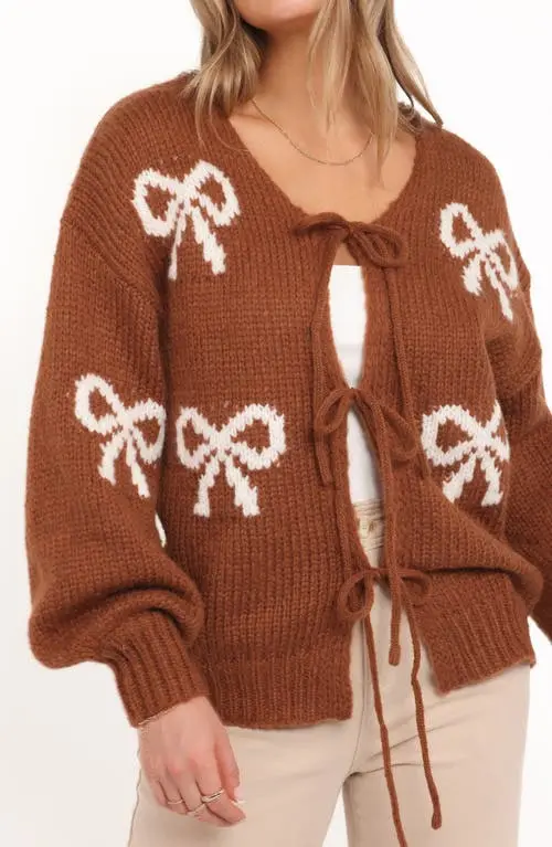 PETAL & PUP Vienna Bow Cardigan - Camel
