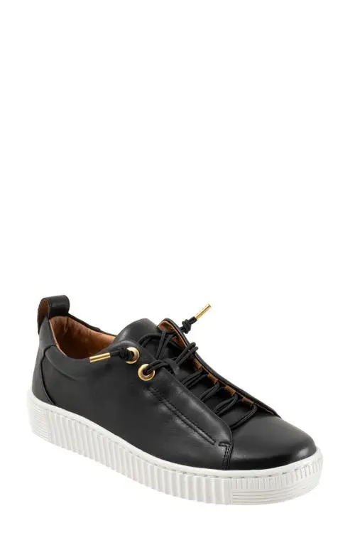 Eos Platform Leather Slip-on Sneakers - Black