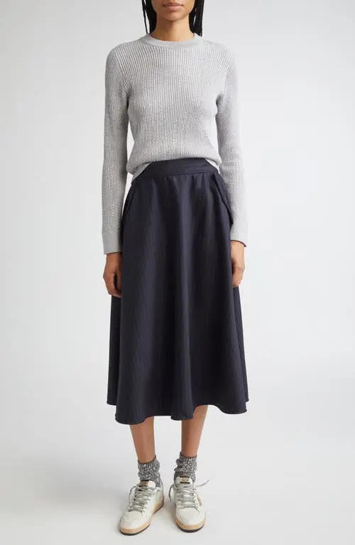 GOLDEN GOOSE Journey Crystal Embellished Virgin Wool Rib Sweater - Medium Grey