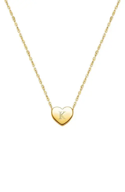 TINY BLESSINGS 14k Gold Engraved Initial Heart Slider Necklace - 14k Gold - K