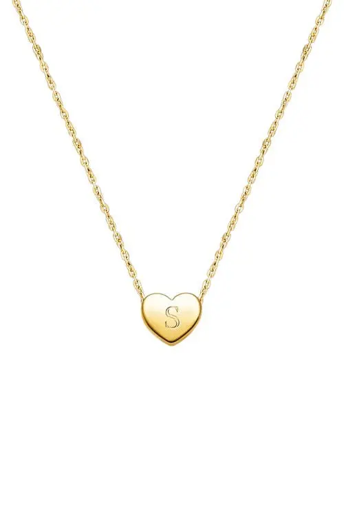 TINY BLESSINGS 14k Gold Engraved Initial Heart Slider Necklace - 14k Gold - S