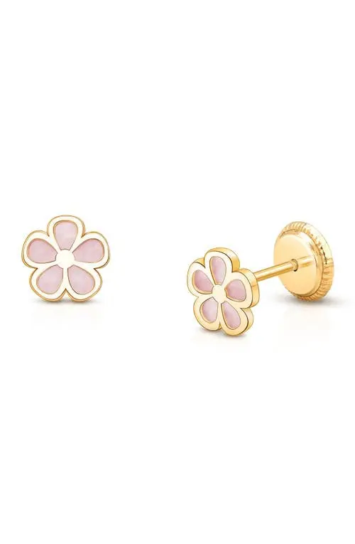 TINY BLESSINGS 14k Gold Mother Of Pearl Flower Stud Earrings - 14k Yellow Gold