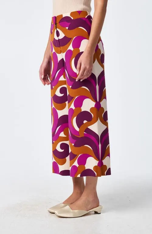 Trina Turk Printed Cropped Wide-leg Pant