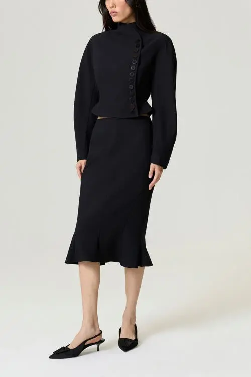 NOCTURNE Asymmetric Buttoned Tailored Jacket