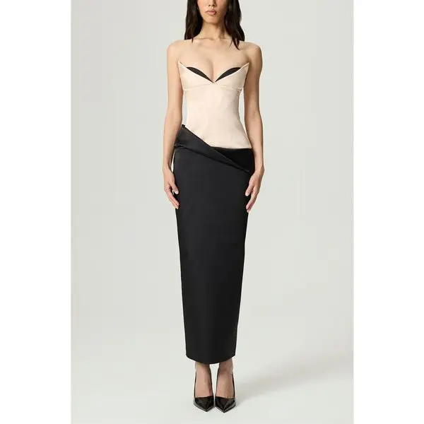 NOCTURNE Draped Sweetheart Corset Dress