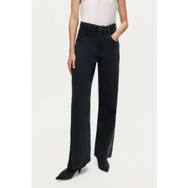 NOCTURNE Washed Wide-leg Jeans