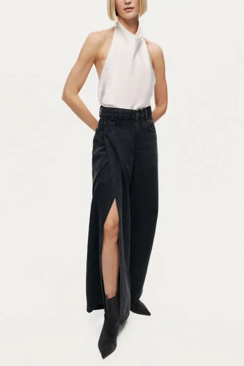 NOCTURNE Washed Wide-leg Jeans