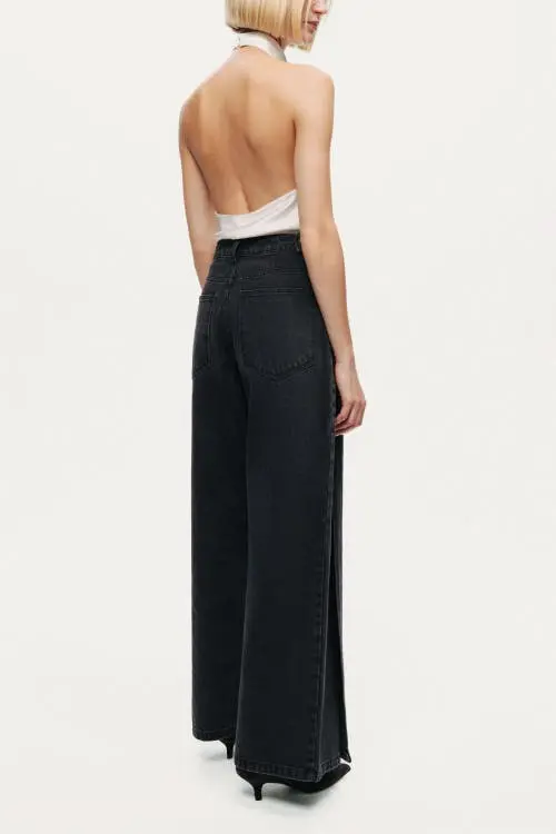 NOCTURNE Washed Wide-leg Jeans