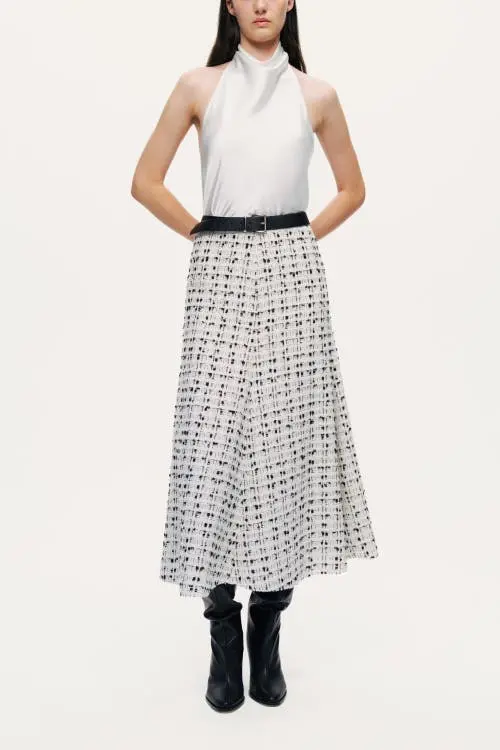 NOCTURNE Patterned A-line Midi Skirt