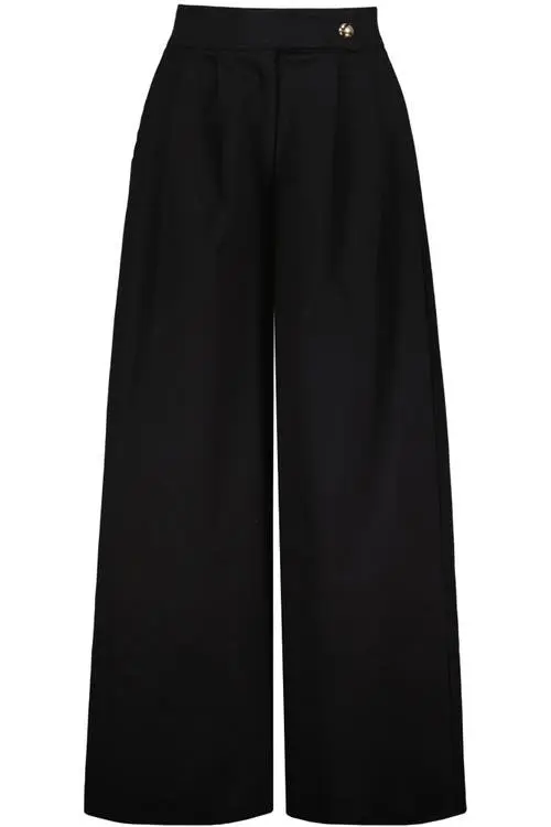 BISHOP + YOUNG Wide Leg Trousers - Black