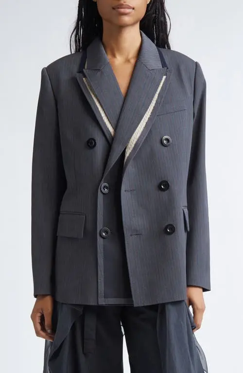 Sacai Striped Doeskin Jacket