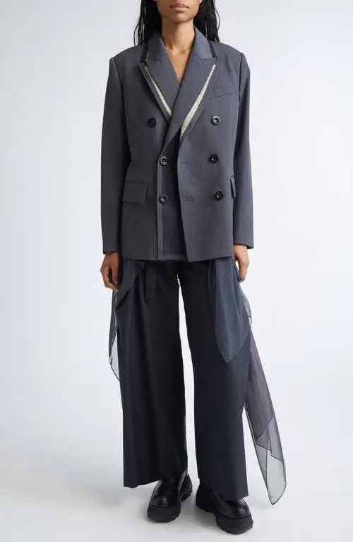 Sacai Striped Doeskin Jacket
