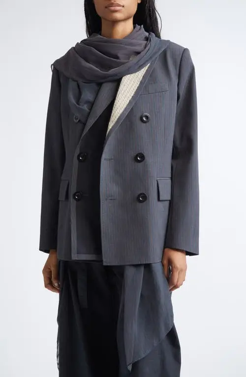Sacai Striped Doeskin Jacket