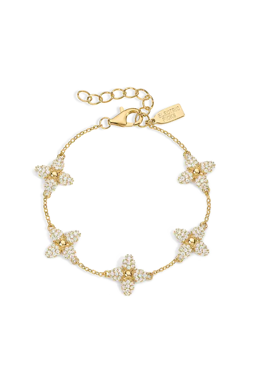 ELECTRIC PICKS Showstopper Clover Charm Bracelet - Gold