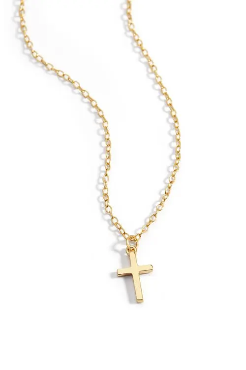 MINT & LILY Cross Pendant Necklace - 18k Gold Over Sterling Silver