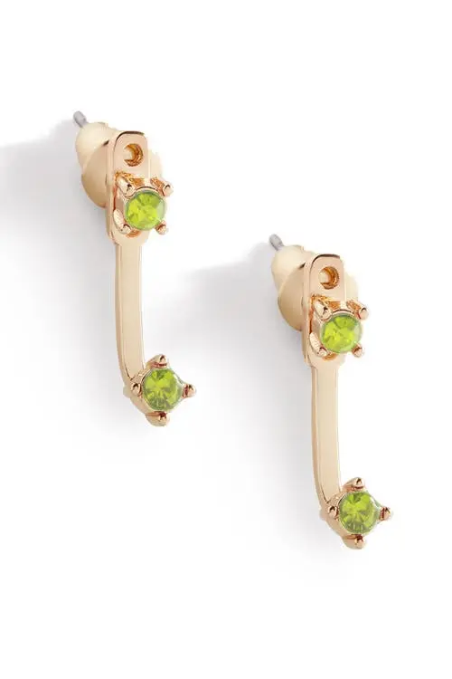 MINT & LILY Birthstone Ear Jacket Earrings - August Peridot