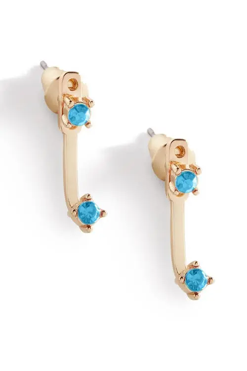MINT & LILY Birthstone Ear Jacket Earrings - December Zircon