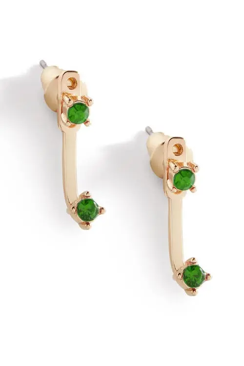 MINT & LILY Birthstone Ear Jacket Earrings - May Emerald