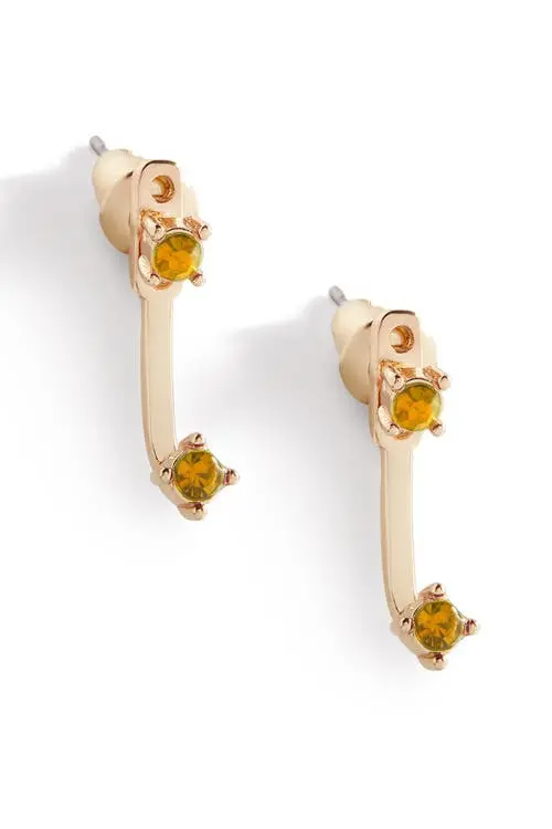 MINT & LILY Birthstone Ear Jacket Earrings - November Topaz