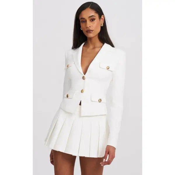 MISS CIRCLE Tailored Button Blazer Jacket