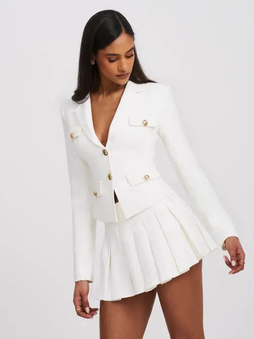 MISS CIRCLE Tailored Button Blazer Jacket