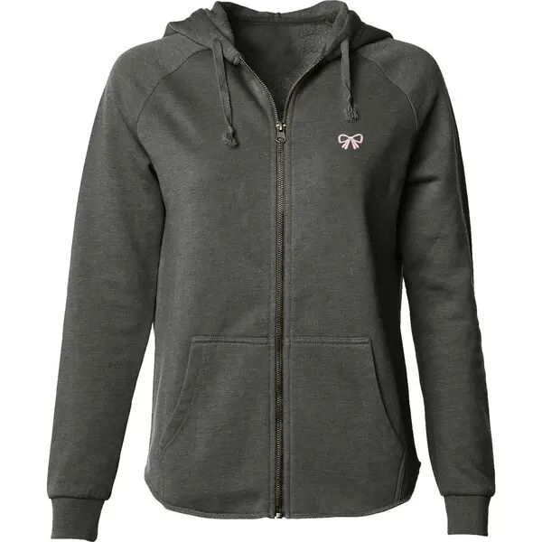DALIX Bow Fleece Zip Hoodie