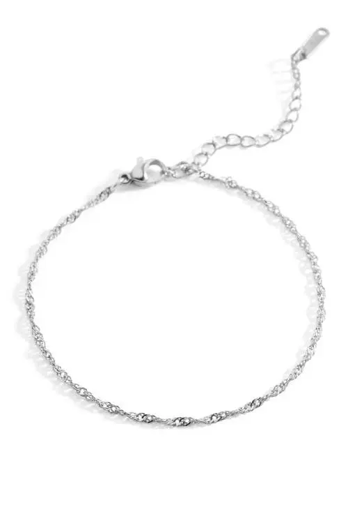 MINT & LILY Singapore Twist Chain Bracelet - Silver
