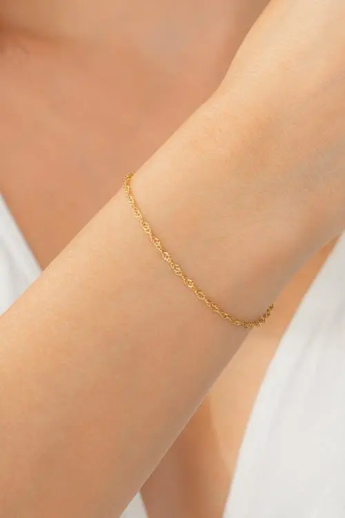 MINT & LILY Singapore Twist Bracelet - Silver