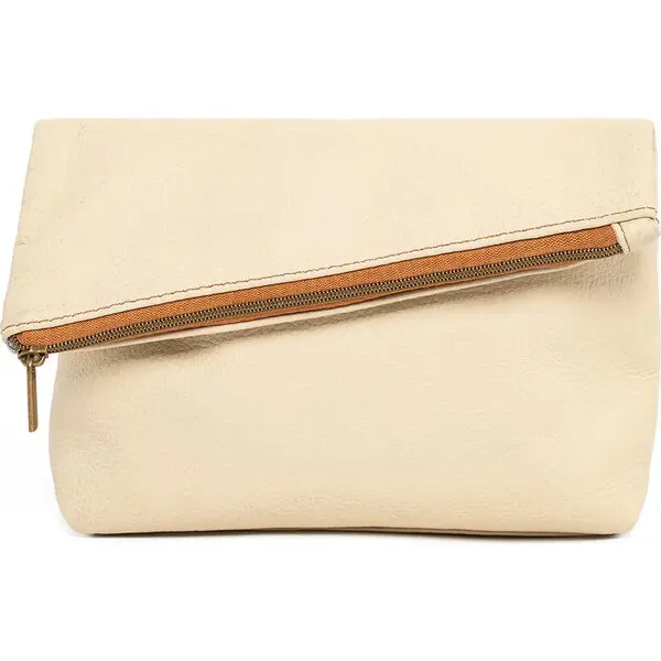 DEUX MAINS Asymmetric Makeup Bag - Bone