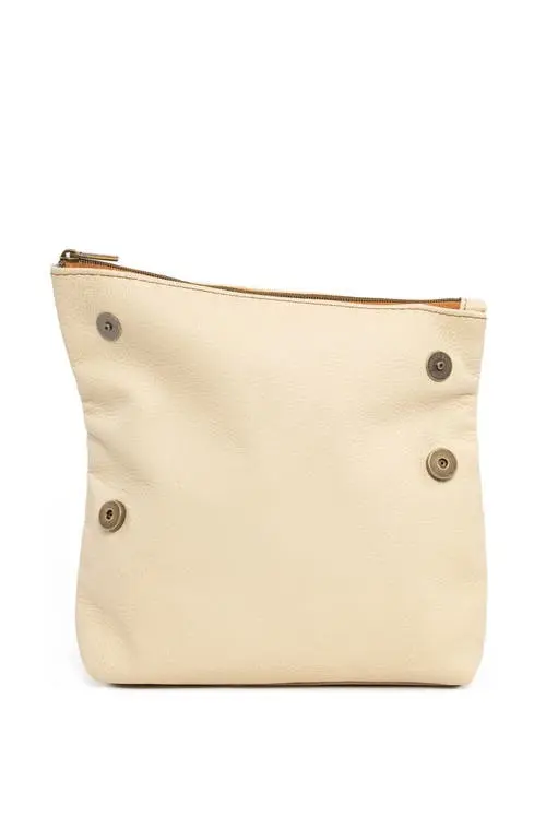 DEUX MAINS Asymmetric Makeup Bag - Bone
