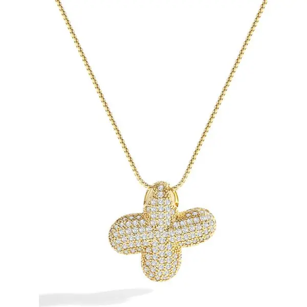 MINT & LILY Pave Initial Bubble Necklace - 18k Gold/letter X