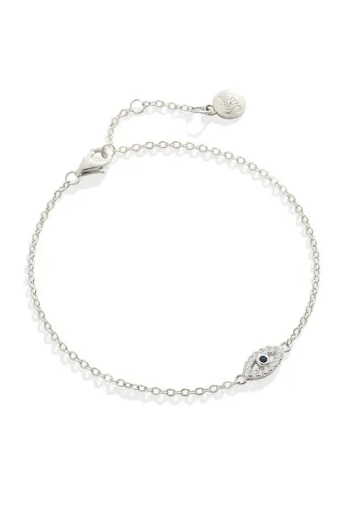 MINT & LILY Dainty Evil Eye Charm Bracelet - 18k Gold Plated