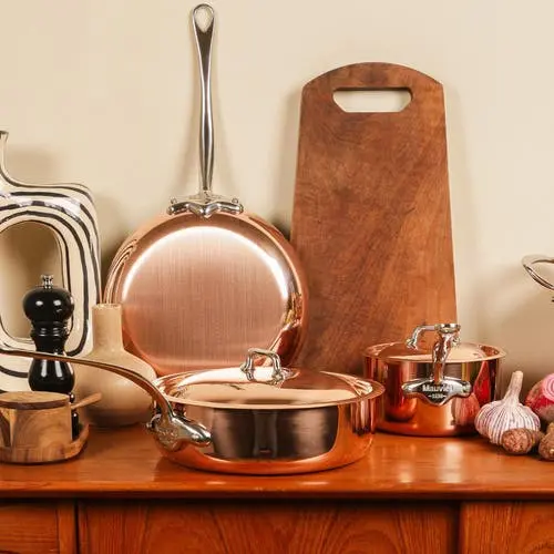 MAUVIEL M'150s 3 Quart Saute Pan With Cast Stainless Steel Handle
