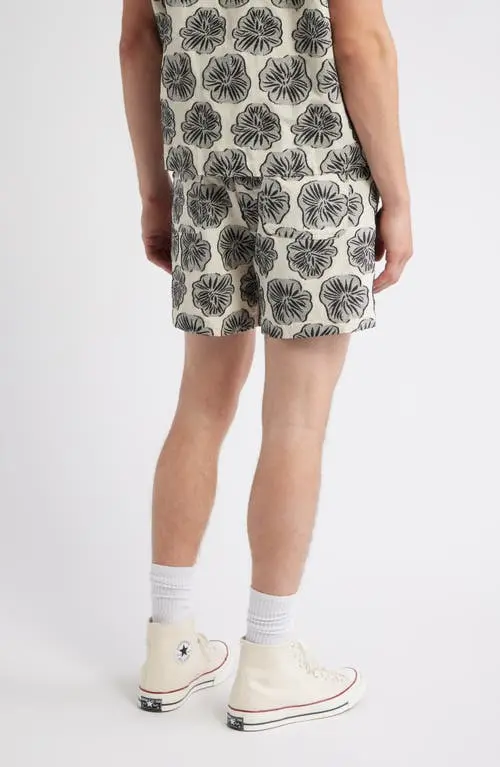 RIZORT Hibiscus Floral Drawstring Shorts