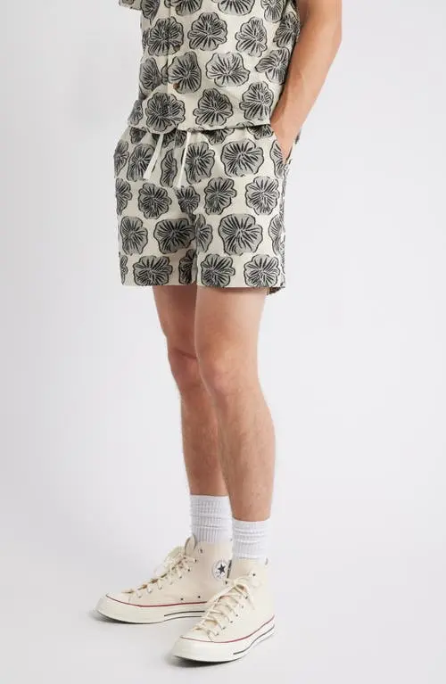RIZORT Hibiscus Floral Drawstring Shorts