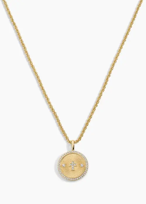 ELECTRIC PICKS Guardian Cross Coin Necklace - Gold