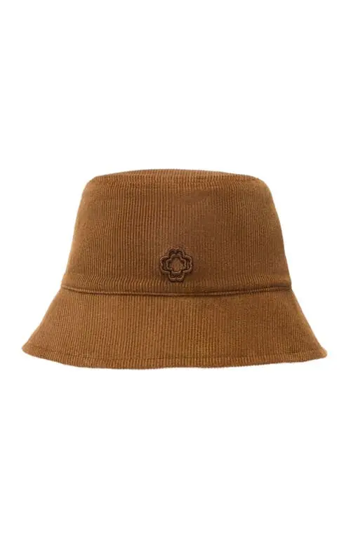 Maje Reversible Corduroy Bucket Hat - Brown
