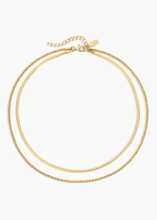ELECTRIC PICKS Twice As Nice Layered Necklace - Gold