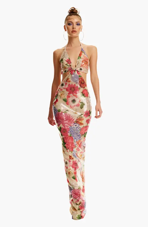 LUNA B Wildflower Maxi Dress - Printed Ecru
