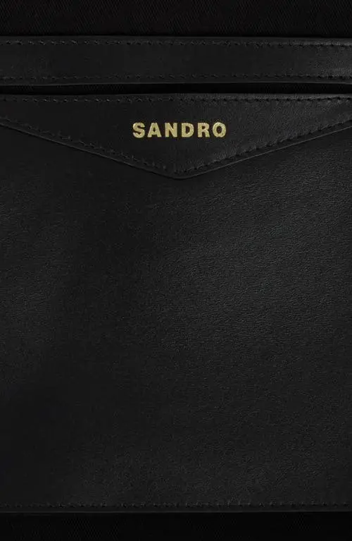 Sandro Suede Shopping Bag - Black