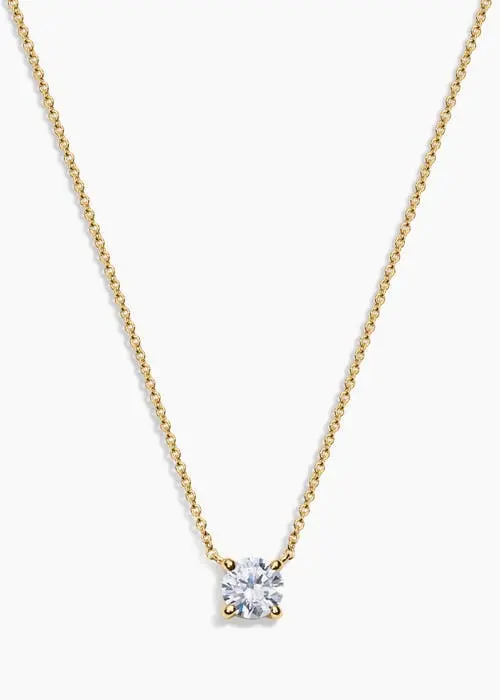 ELECTRIC PICKS Cz Solitaire Necklace - Gold